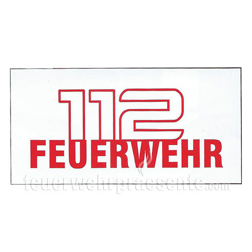 Aufkleber 112 Feuerwehr - feuerwehrpraesente.com